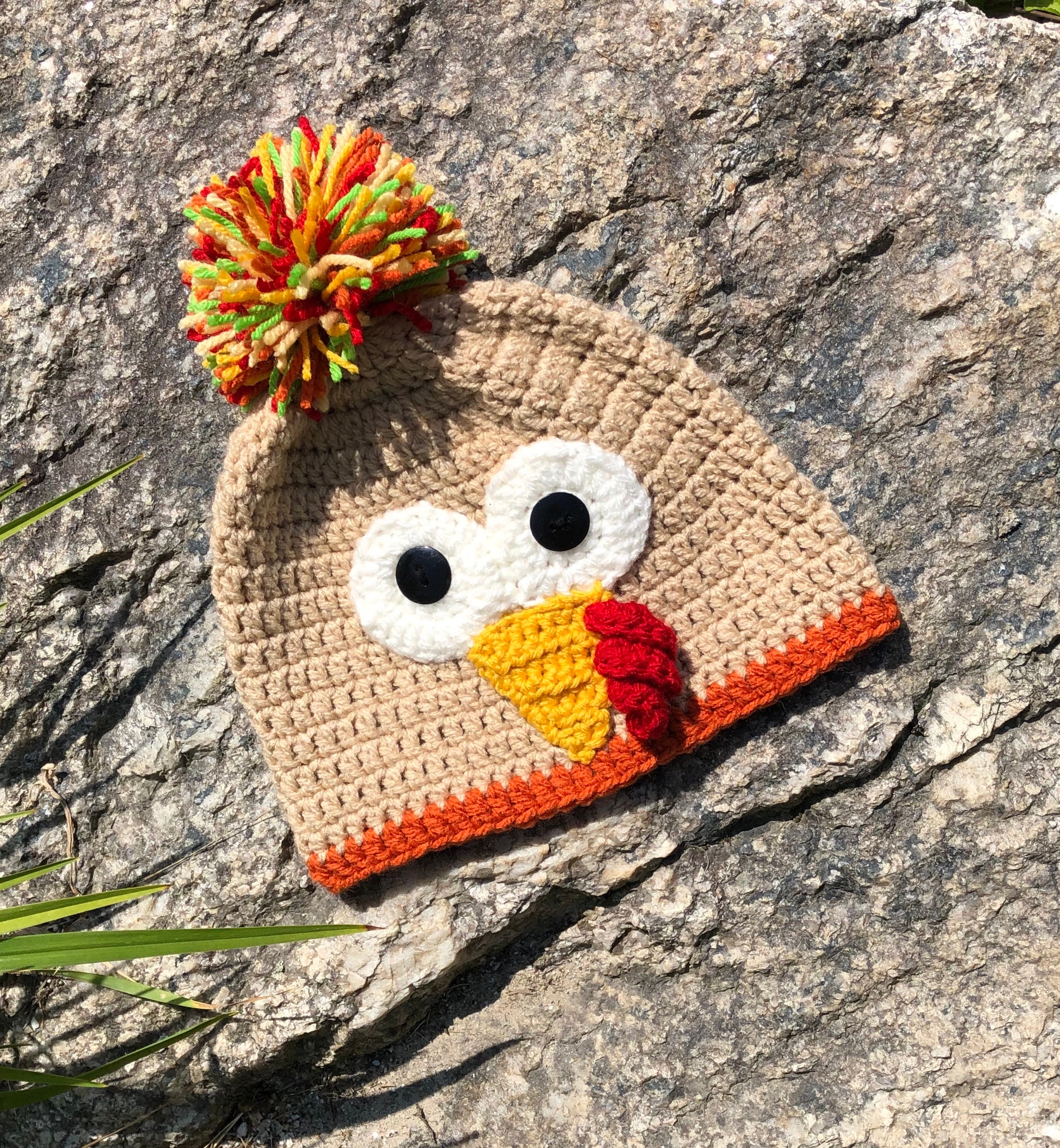 Adult Tan Thanksgiving Fall Turkey Trot Crochet Beanie Style Hat - Etsy