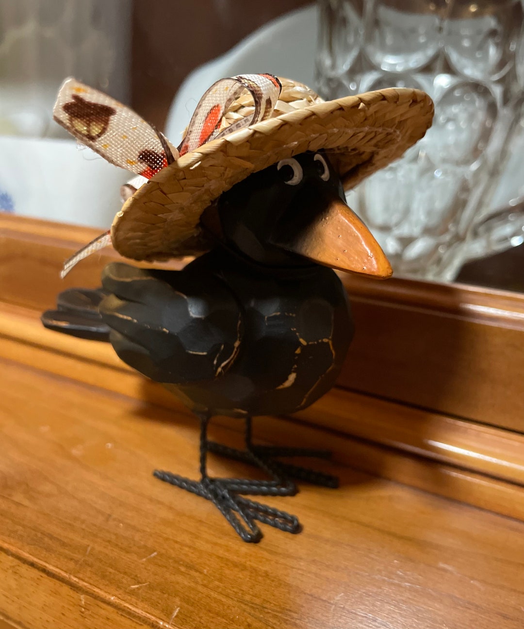 Judgmental Crow Fall Straw Hat - Etsy