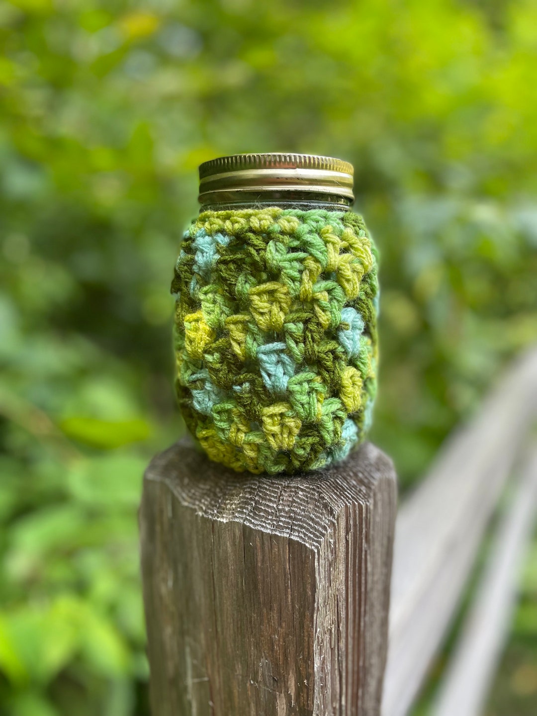 Lily Pad Green Pint Size Mason Jar Cover /cozy / Crochet Drink /candle ...