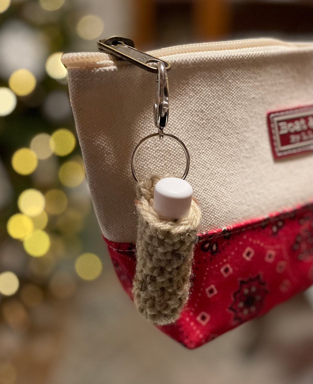 Crochet Lip Balm Clip Holder / Keychain Chapped Lip Balm Case - Etsy