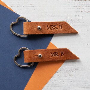 Personalised British Handmade Couples Personalised Leather Keyrings ...