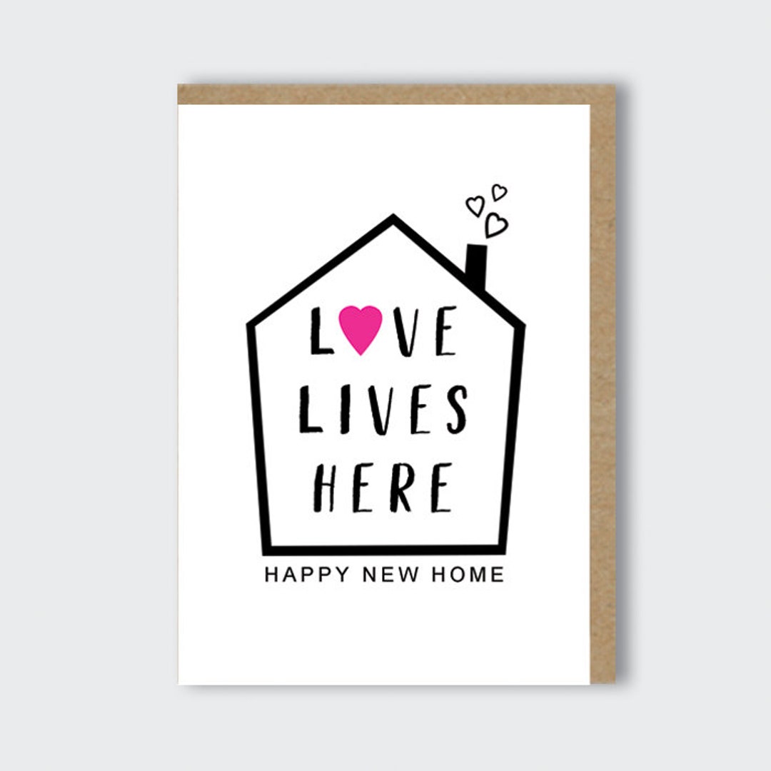 New Home - Heart - Love - Happy New Home - Greeting Card - Blank - Etsy