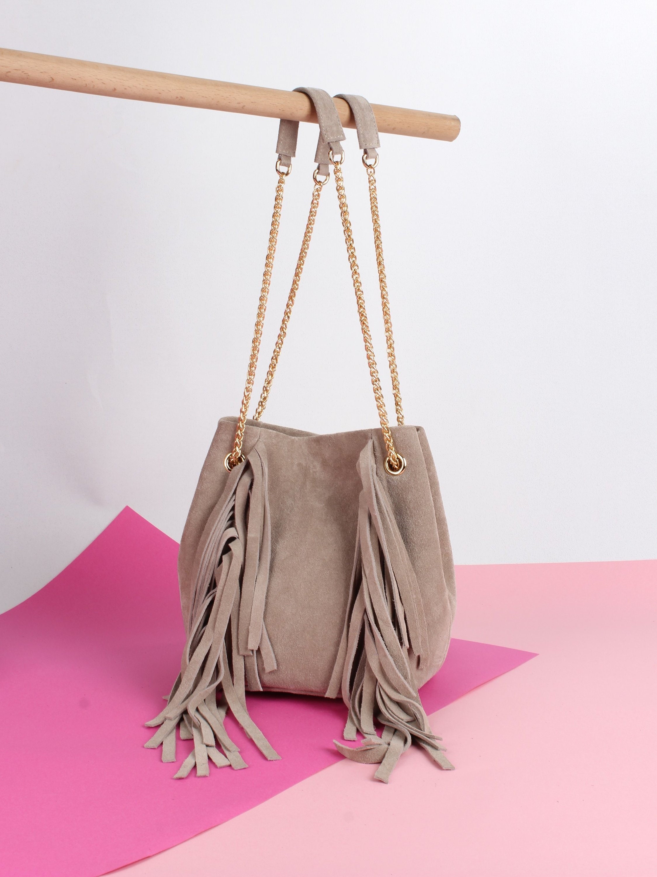 Suede Bucket Bag, Genuine Leather Bag, Genuine Leather Crossbody Bag ...