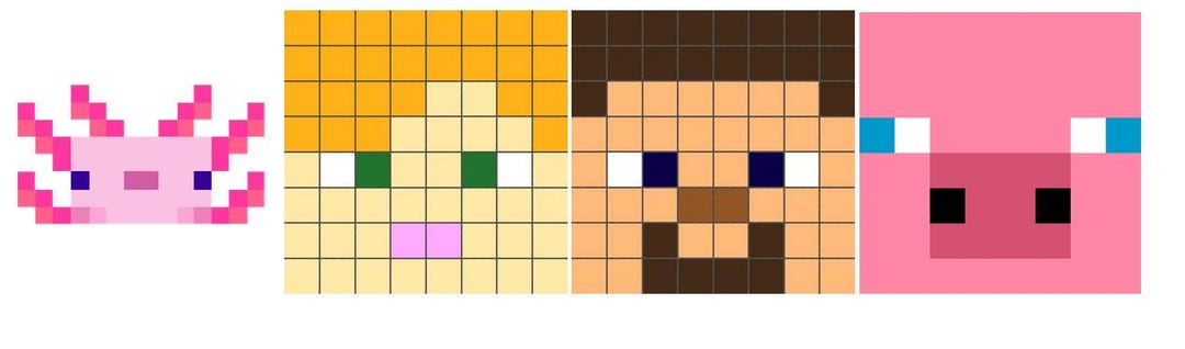 Minecraft Characters Graphgan Colorwork Crochet Pattern Bundle Tapestry ...