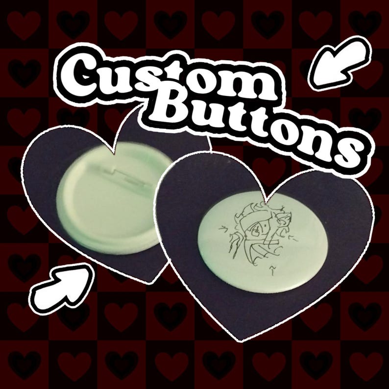 Custom Buttons / Pins !! (read Description) - Etsy