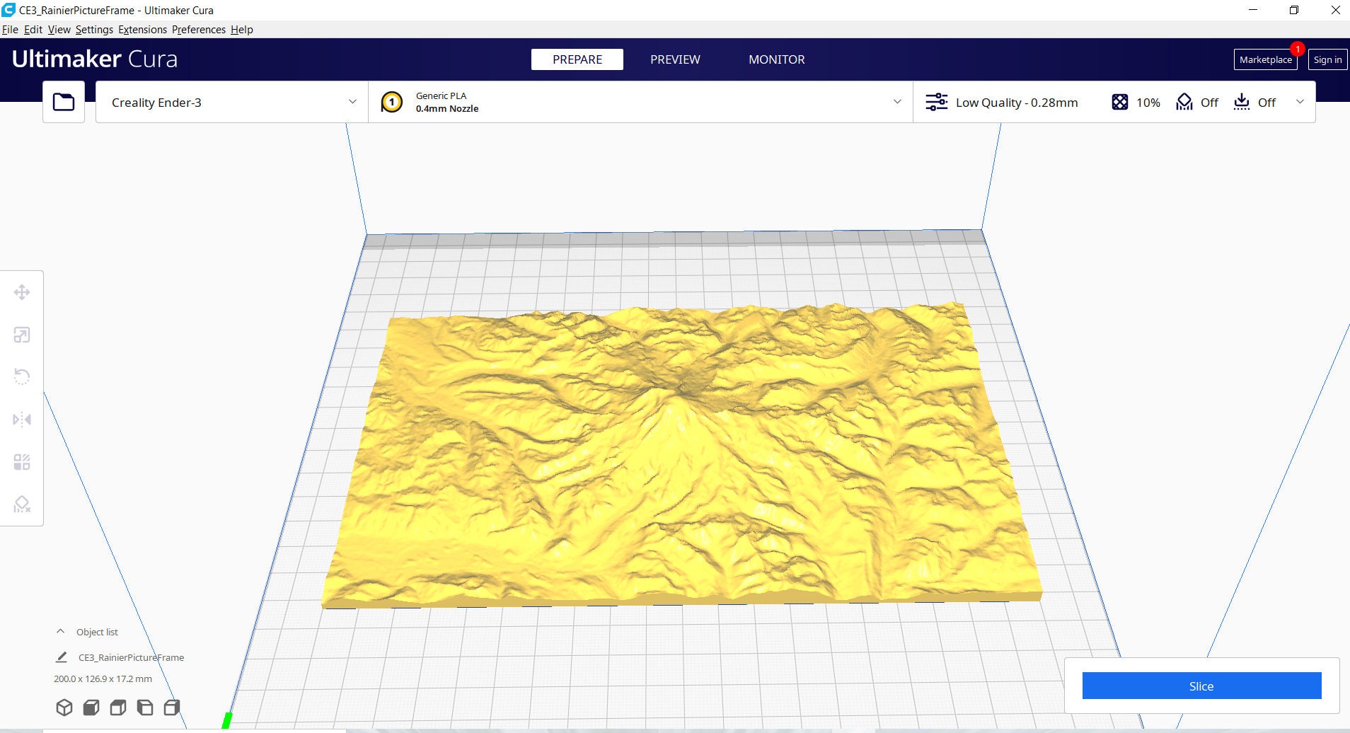 Mount Rainier Terrain 3D Scale Model STL Digital Download - Etsy