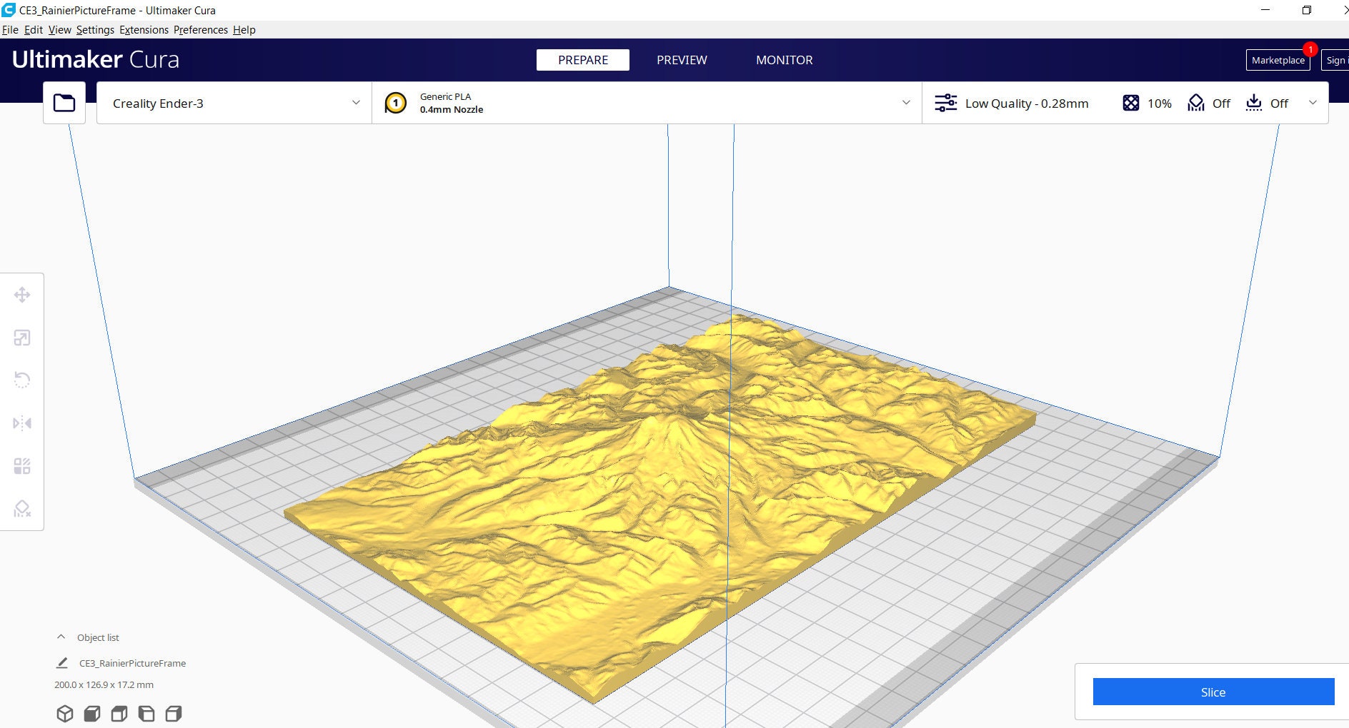 Mount Rainier Terrain 3D Scale Model STL Digital Download - Etsy