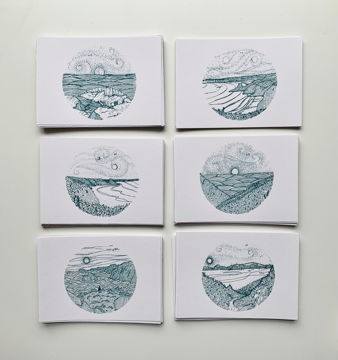Pembrokeshire Illustrative Screen Print Series; Newgale, Solva, Little ...