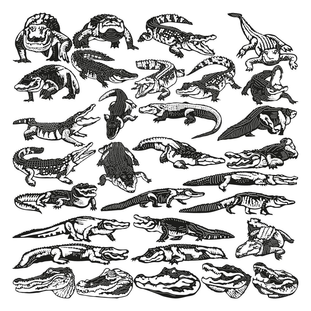 American Alligator DXF SVG Cut Files: CNC Plasma, Laser Cutting - Etsy ...
