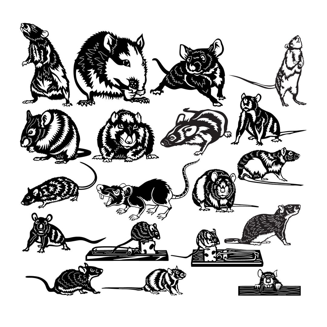 Rats and Mouse-dxf Files and SVG Cut Ready for Cnc Machines, Laser ...