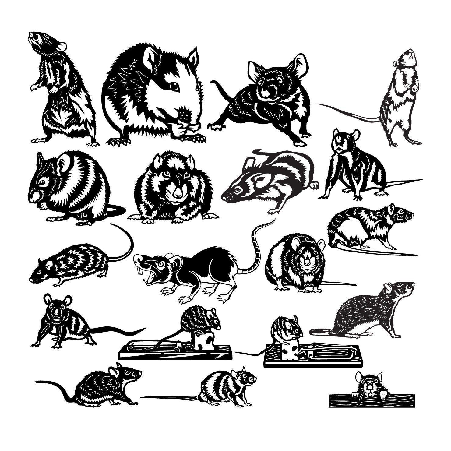 Rats and Mouse-dxf Files and SVG Cut Ready for Cnc Machines, Laser ...