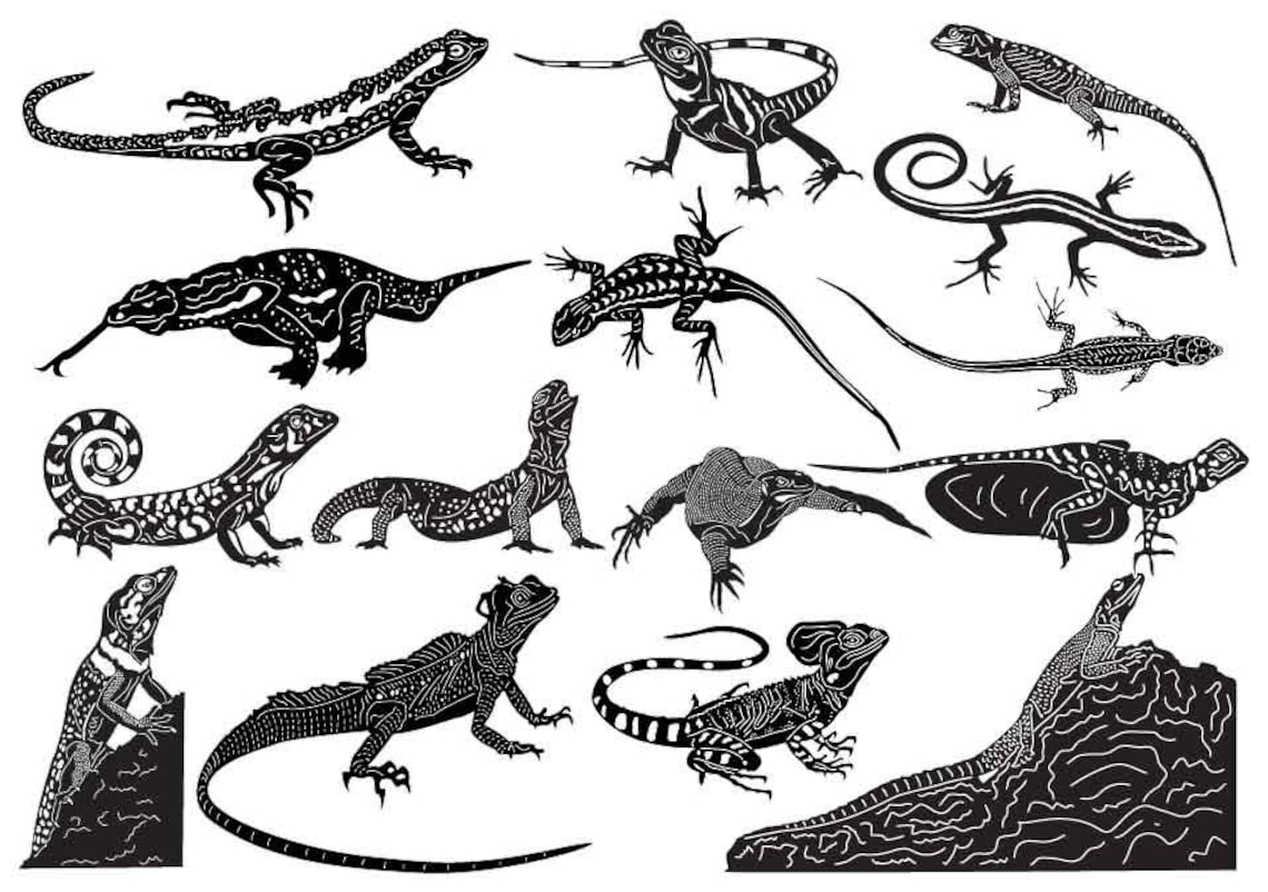 Lizards-dxf Files and SVG Cut Ready for Cnc Machines, Laser Cutting and ...