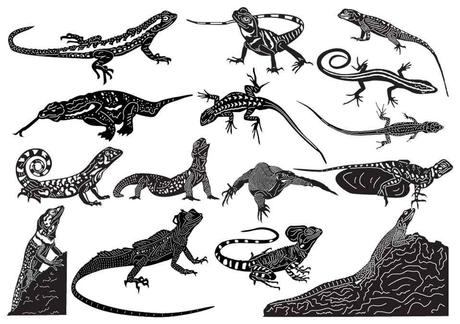 Lizards-dxf Files and SVG Cut Ready for Cnc Machines, Laser Cutting and ...