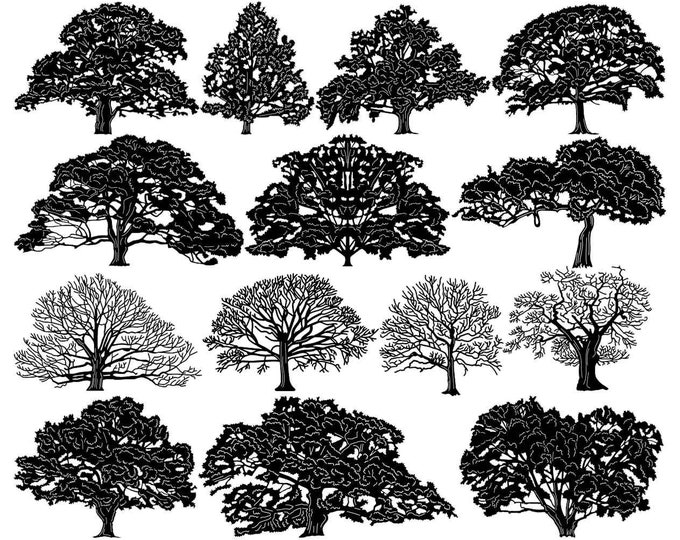 Pine Trees-dxf Files and SVG Cut Ready for Cnc Machines, Laser Cutting ...