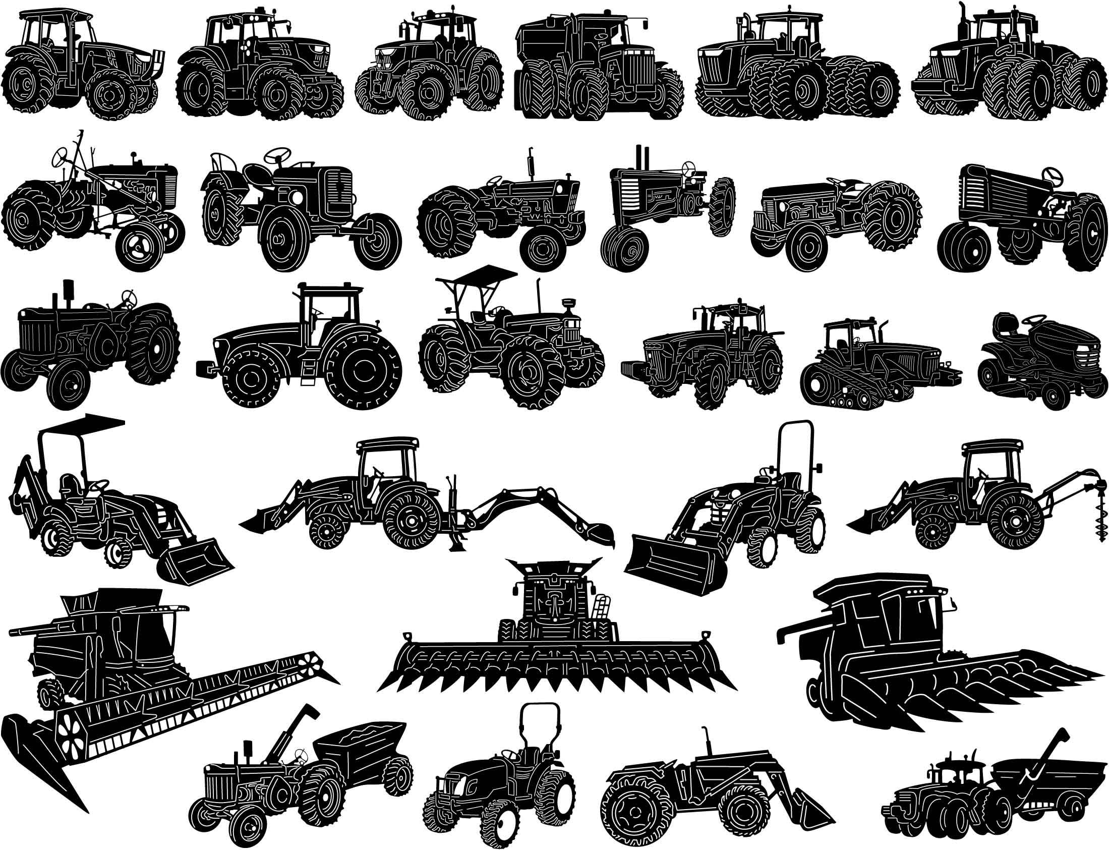 Farm and Agriculture Machinery-dxf Files and SVG Cut Ready for - Etsy ...