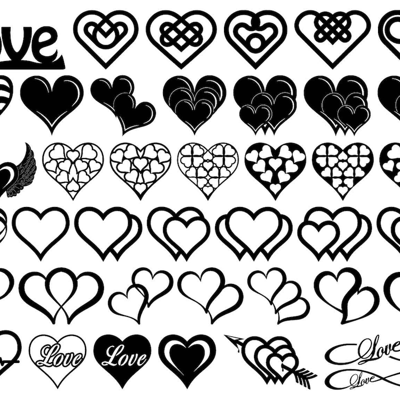 Heart Dxf Files - Etsy