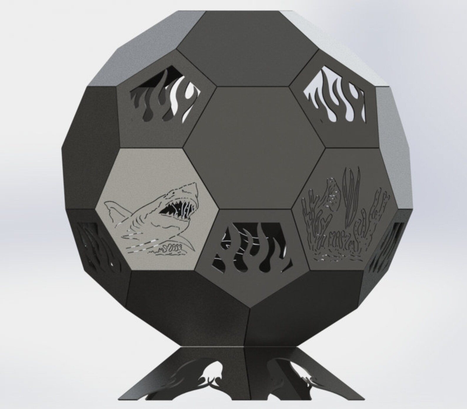 Fire Pit Balls Shark Fish and Coral Reef-DXF files cut ready | Etsy