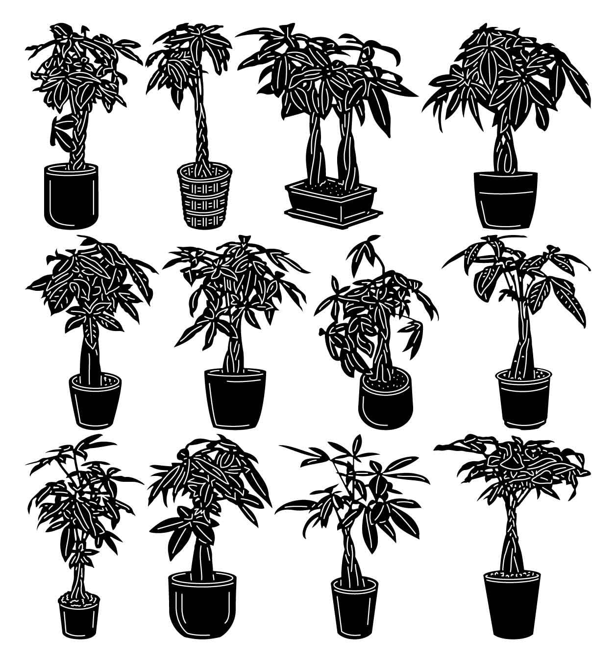 Money Trees, Good Luck Plants-dxf Files and SVG Cut Ready for Cnc ...