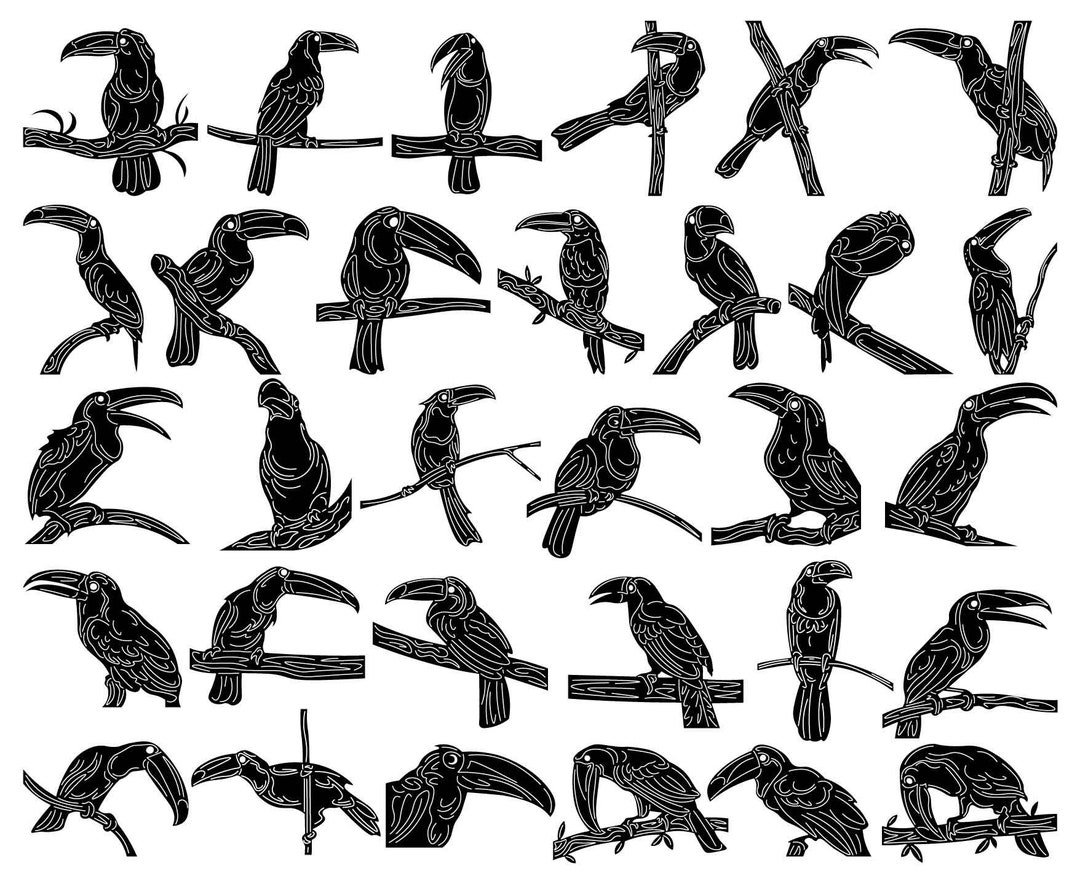 Toucans Birds-dxf Files and SVG Cut Ready for Cnc Machines, Laser ...
