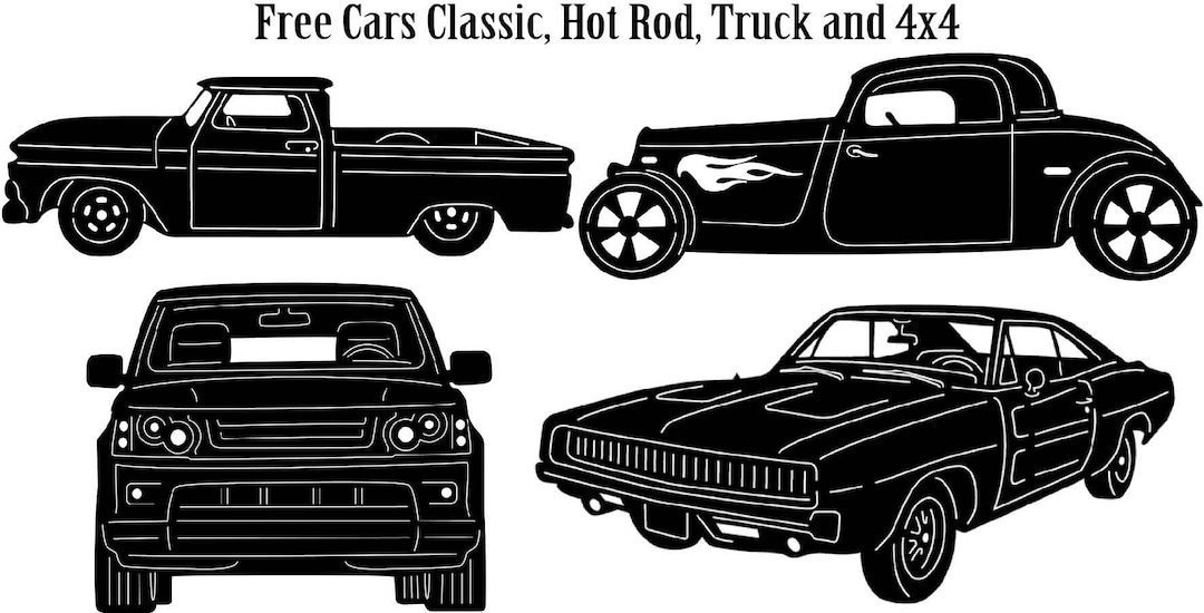 Classic Cars DXF Files: Hot Rod, Muscle Car, Truck, 4x4 - CNC Ready - Etsy