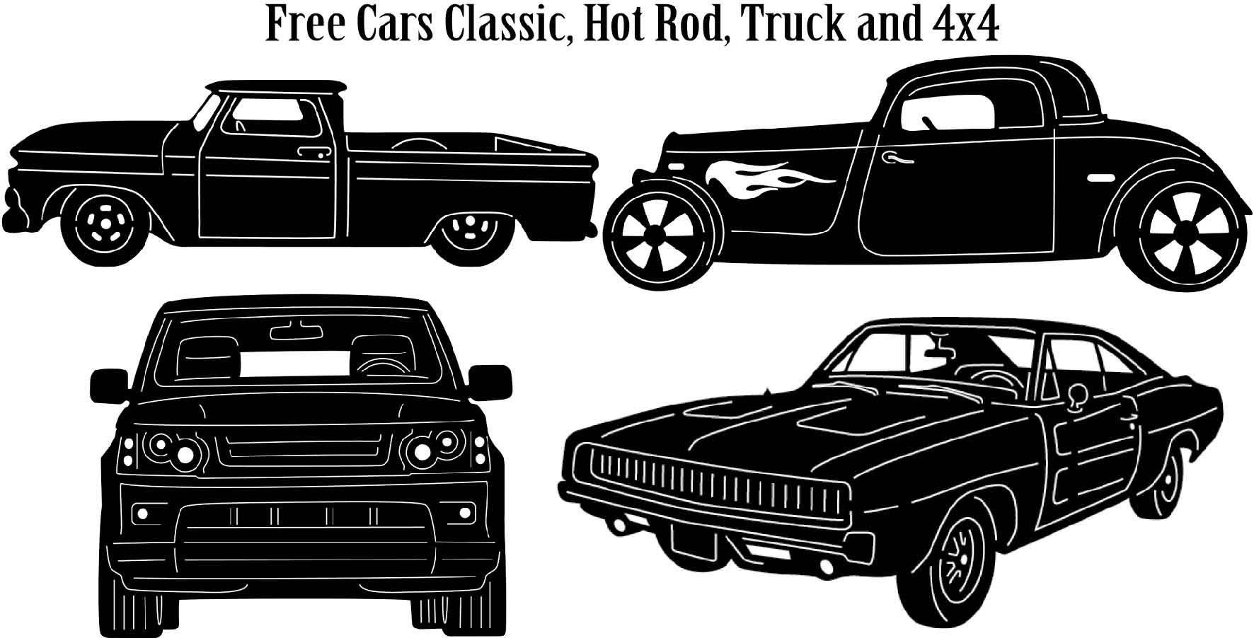Classic Cars DXF Files: Hot Rod, Muscle Car, Truck, 4x4 - CNC Ready - Etsy