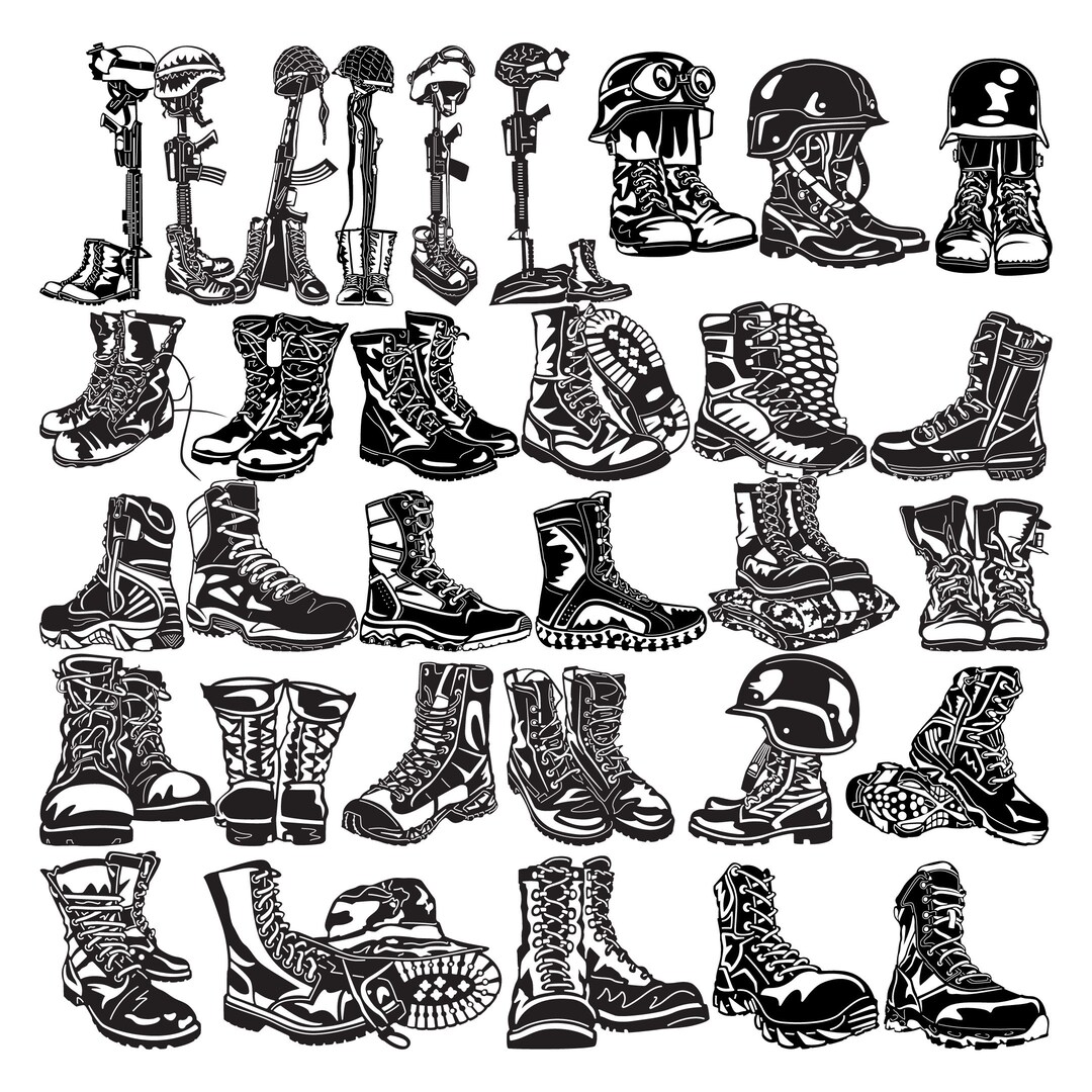 Military Combat Boots-dxf Files and SVG Cut Ready for Cnc Machines ...