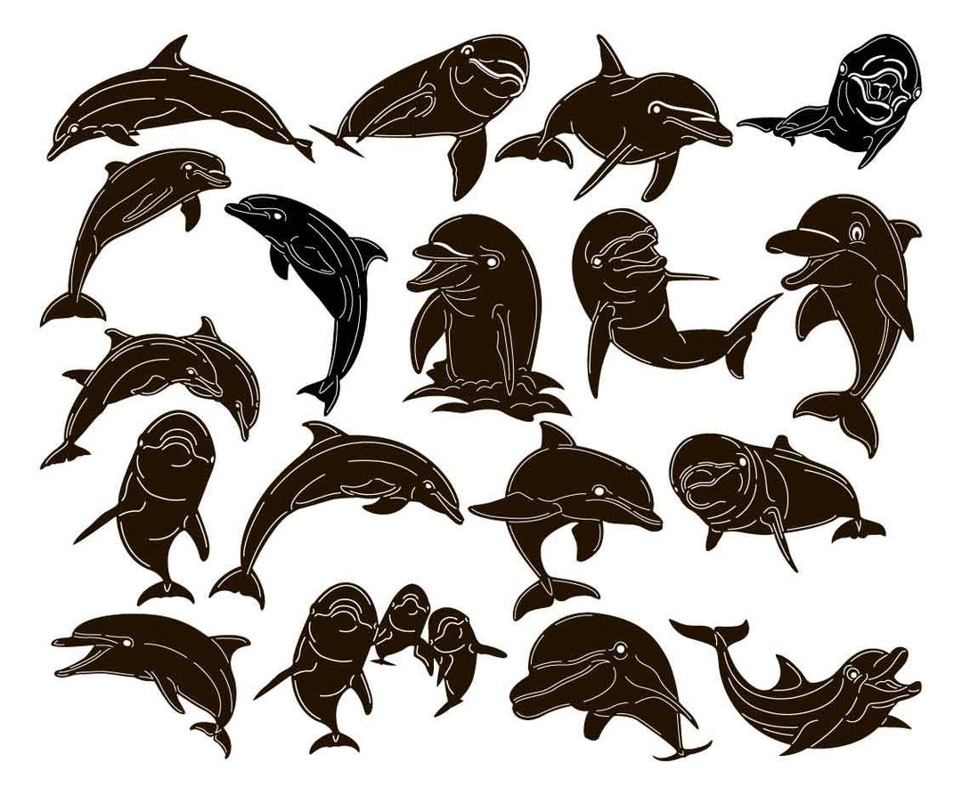 Bottlenose Dolphin-dxf Files and SVG Cut Ready for Cnc Machines, Laser ...