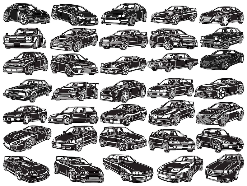 JDM Cars-dxf Files and SVG Cut Ready for Cnc Machines, Laser Cutting ...