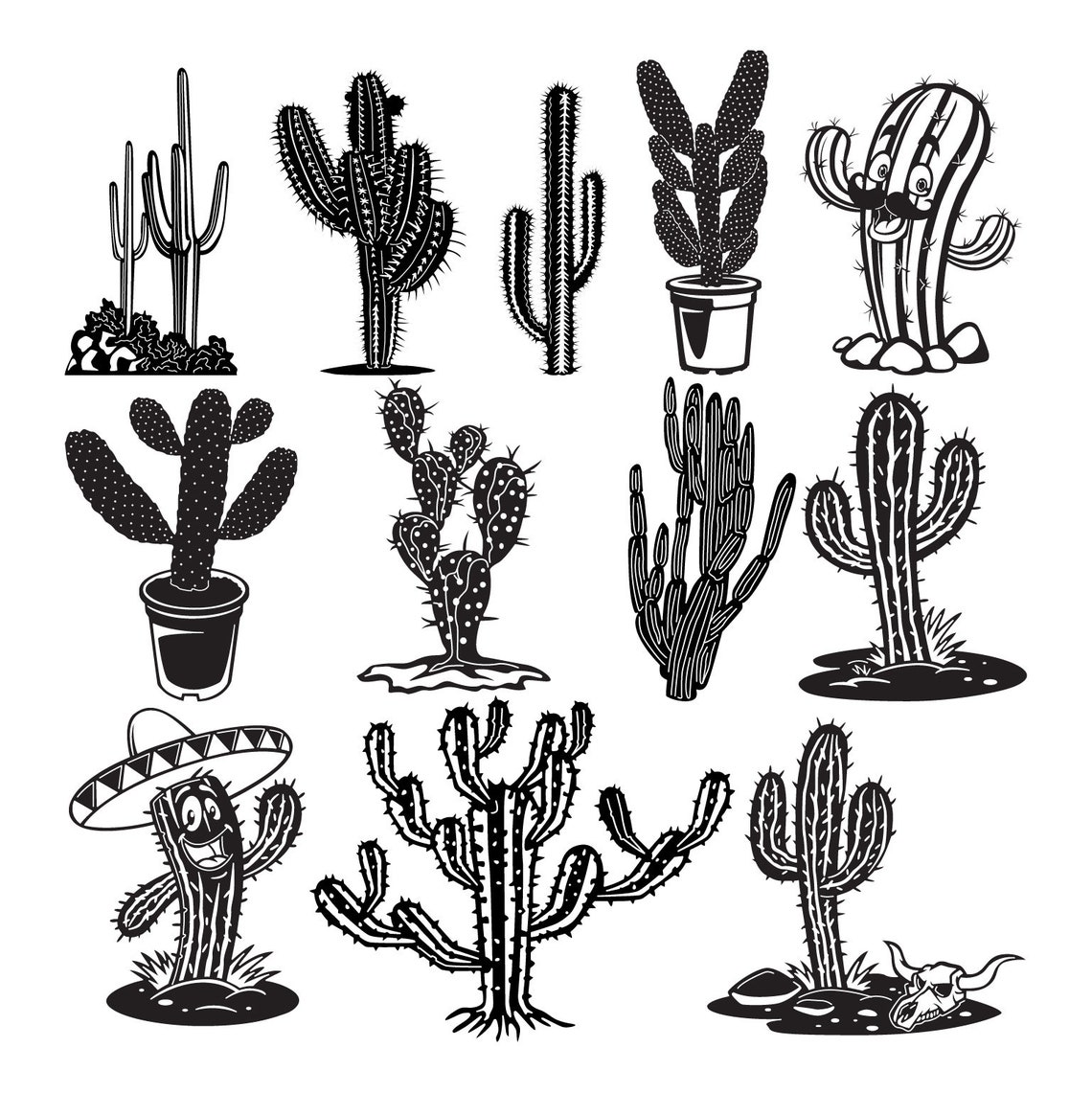 Cactus Tree-dxf Files and SVG Cut Ready for Cnc Machines, Laser Cutting ...