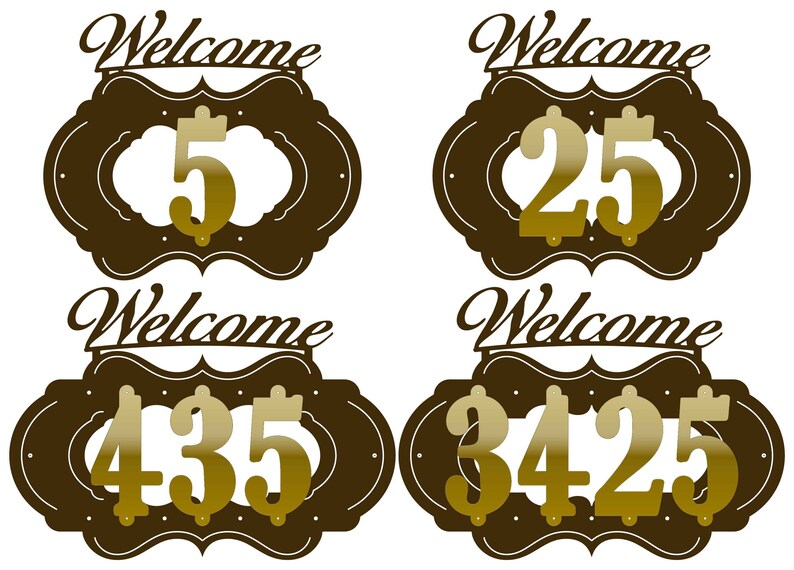 House Numbers and Ornaments Plaques-dxf Files and SVG Cut - Etsy
