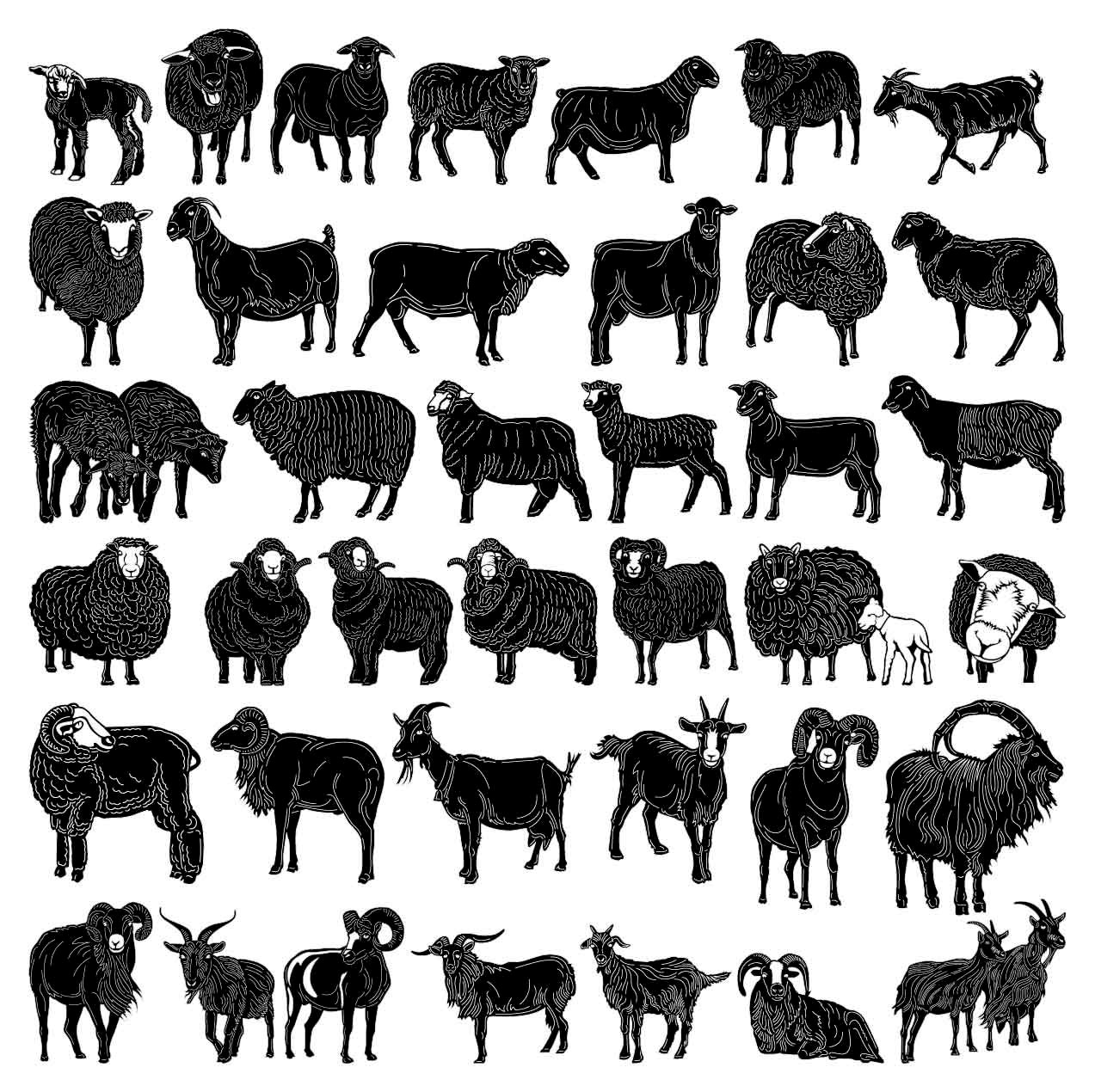 Sheep and Goat-dxf Files and SVG Cut Ready for Cnc Machines - Etsy Canada