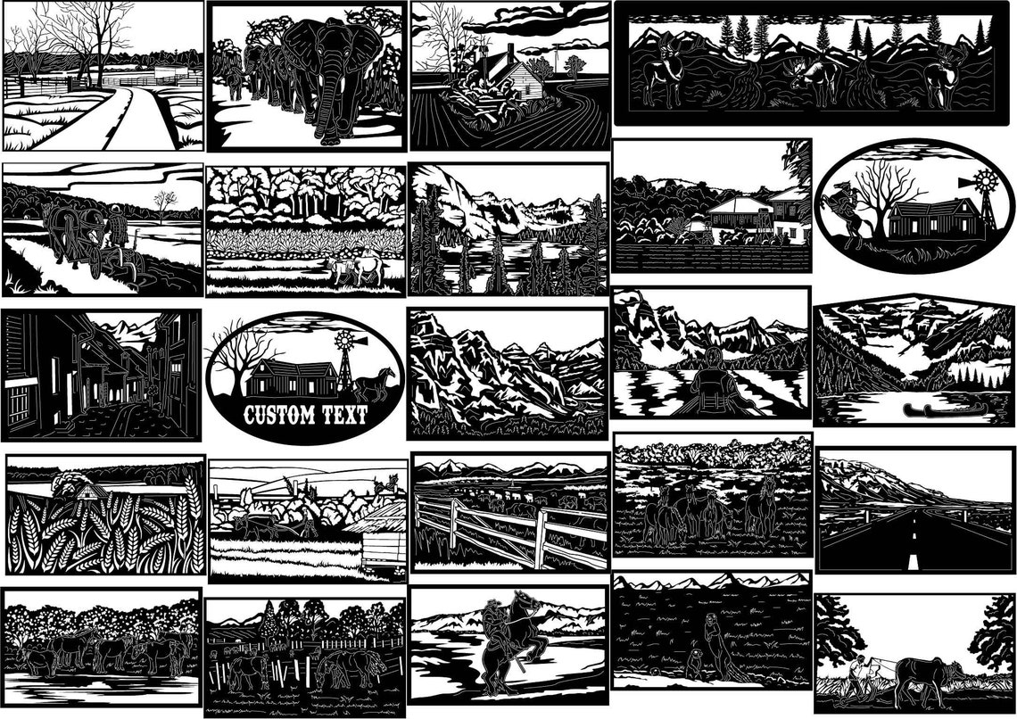 Wildlife, Farms and Nature Decorative Panels-dxf Files and SVG Cut ...