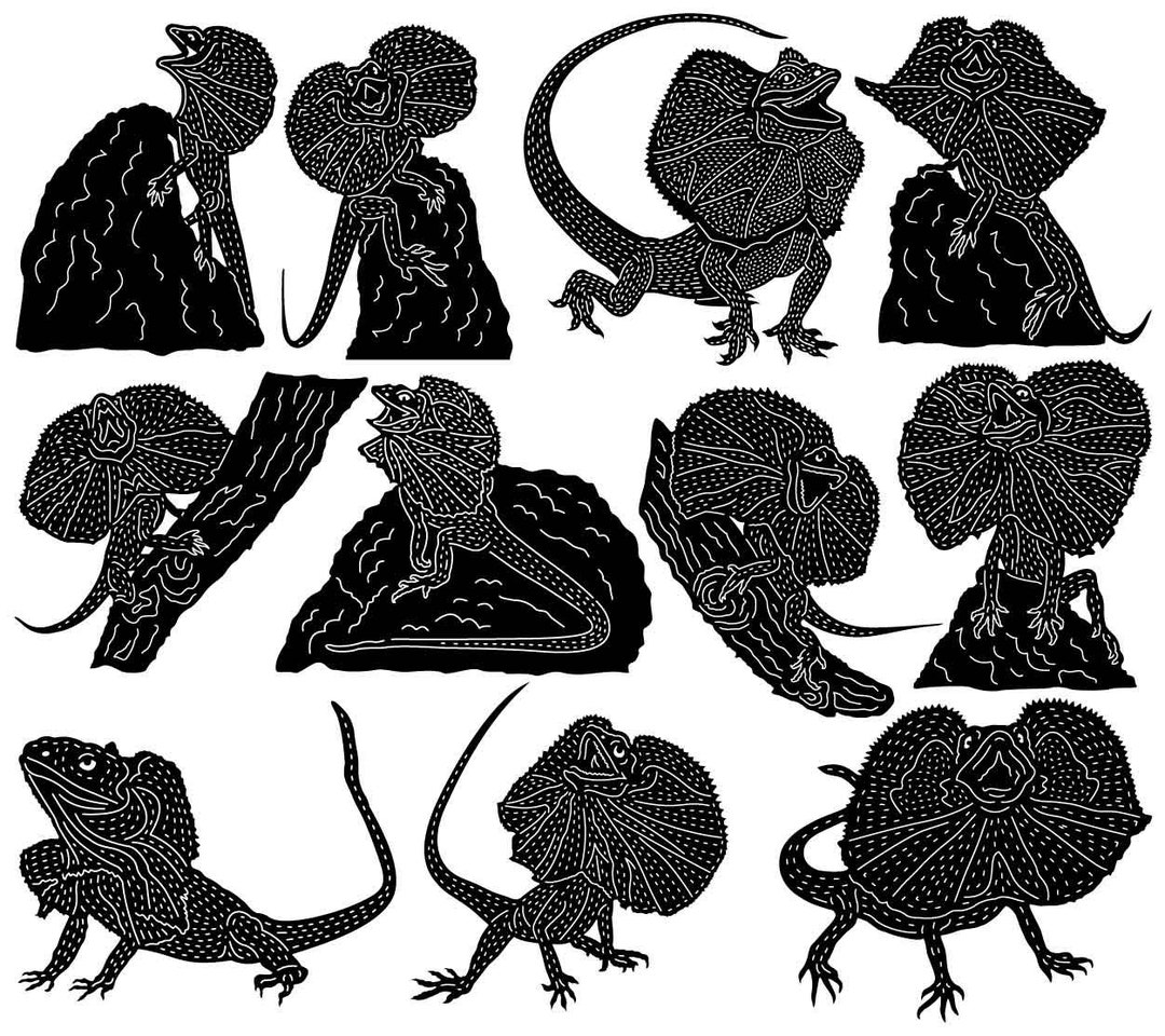 Frilled Neck Lizard SVG DXF Files: CNC Laser Plasma Cut Ready - Etsy