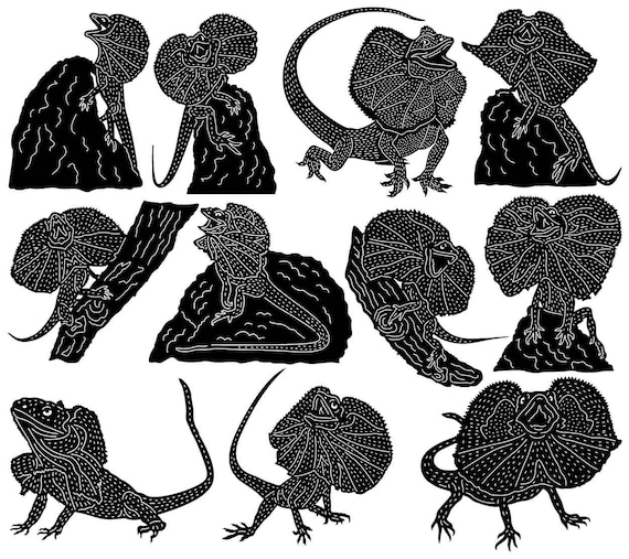 Australian Frilled Neck Lizard-dxf Files and SVG Cut Ready for - Etsy ...