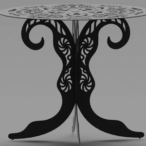Ornamental Round Table With Traditional Style Scroll Legs-dxf Files Cut ...