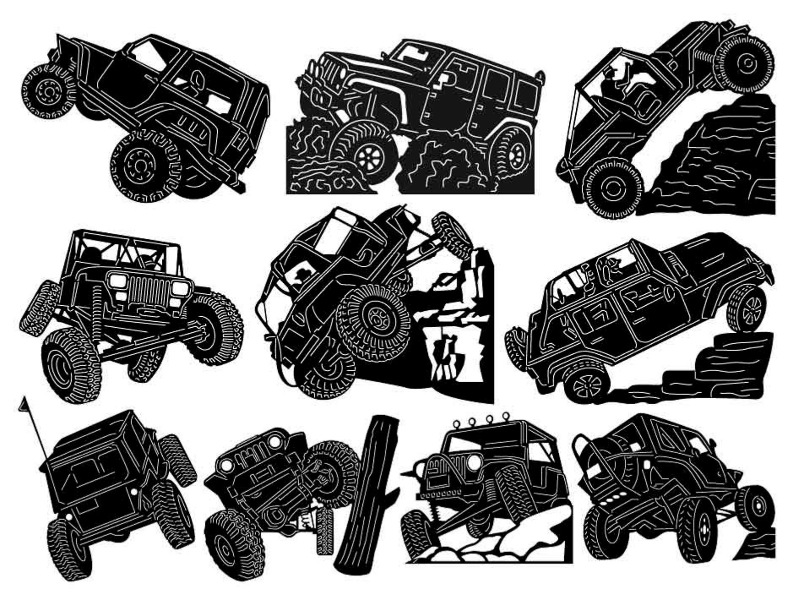 Jeep Rock Climber Cars-dxf Files and SVG Cut Ready for Cnc | Etsy
