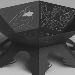 Fire Pit Hexagon Shark Fish and Coral Reef-dxf Files Cut Ready for Cnc ...