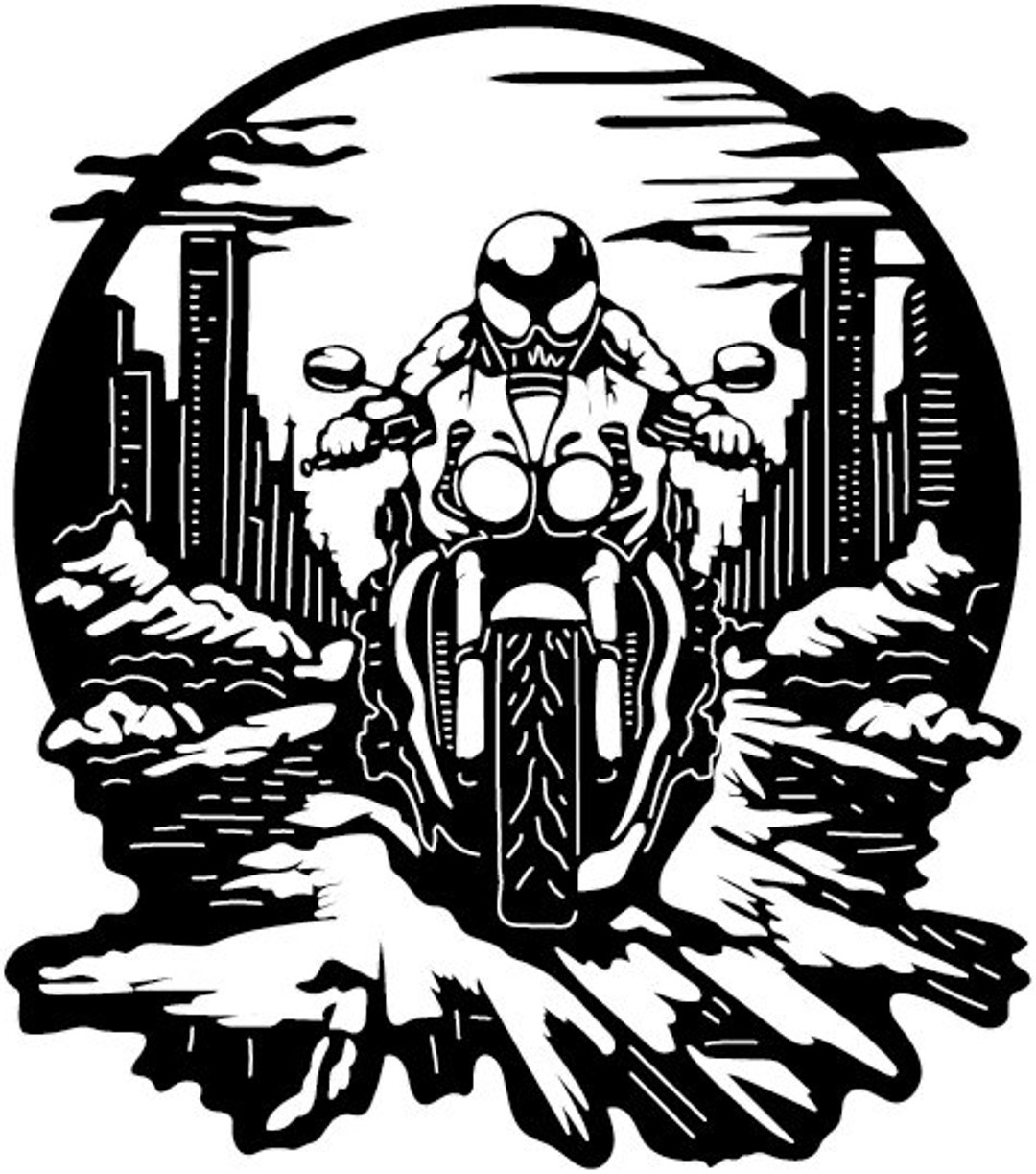 Motorcycle and Chopper Raider Scene DXF SVG Files-laser and Plasma Cut ...