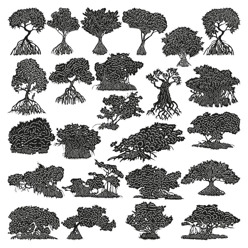 Black Mangrove Tree DXF SVG: CNC Laser Cut File - Etsy