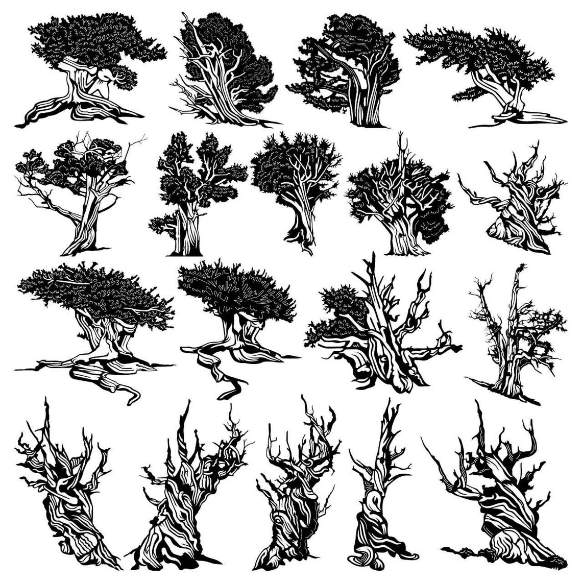 Bristlecone Pine Trees-dxf Files and SVG Cut Ready for Cnc Machines ...