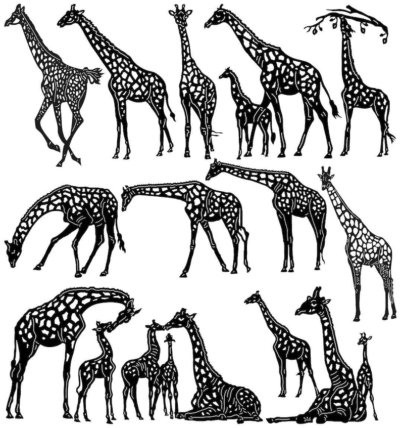 African Giraffe-dxf Files and SVG Cut Ready for Cnc Machines, Laser ...