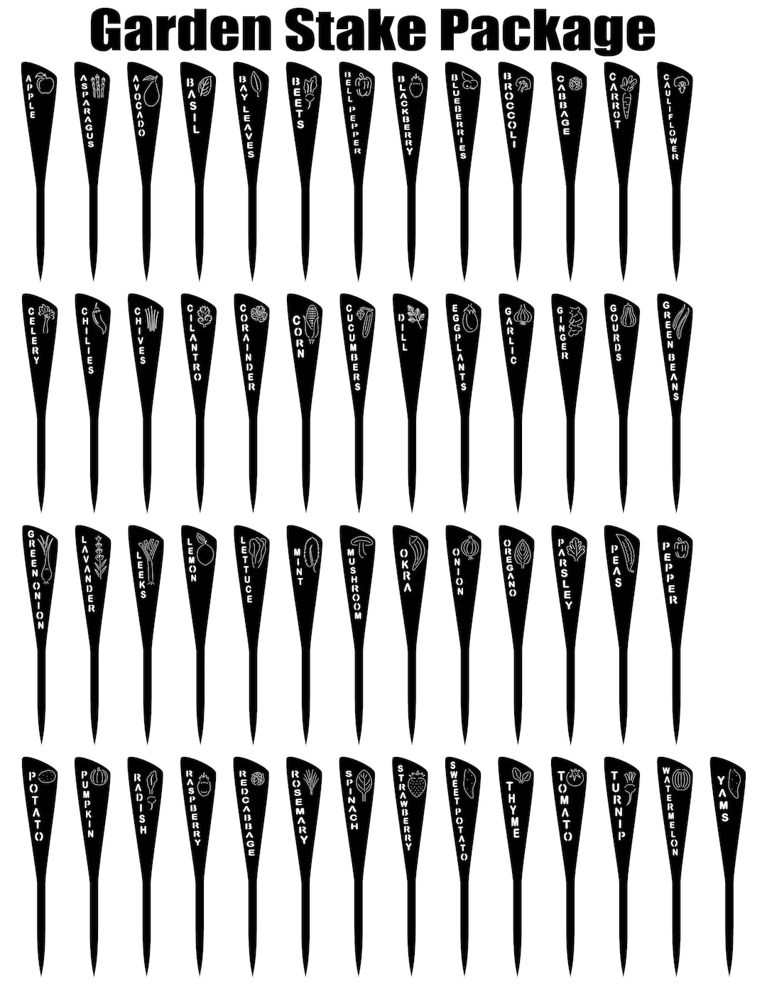 Garden Stakes SVG DXF Files: CNC Laser Cut Ready - Etsy