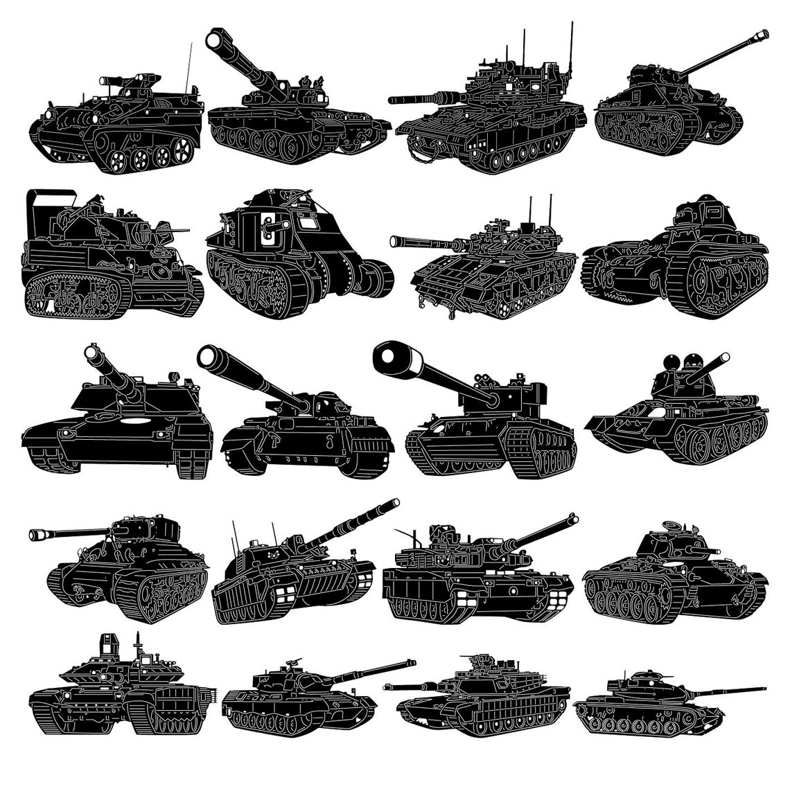 Military Battle Tanks-dxf Files and SVG Cut Ready for Cnc Machines ...