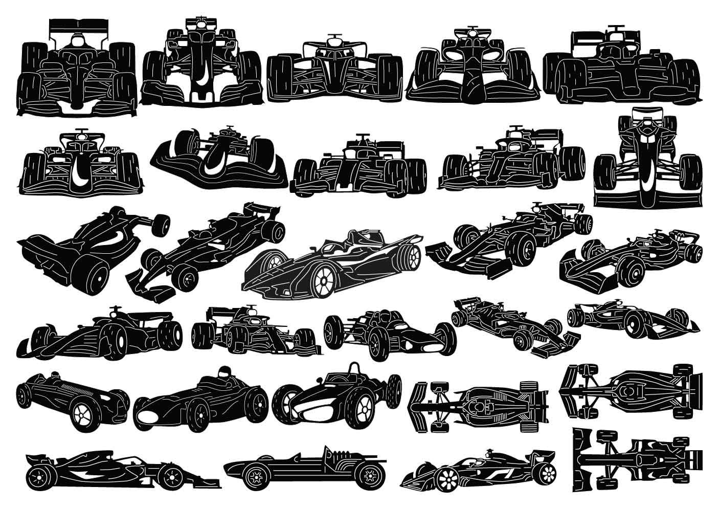 Formula 1 Racing Car DXF SVG Files: CNC Laser Plasma Cut - Etsy