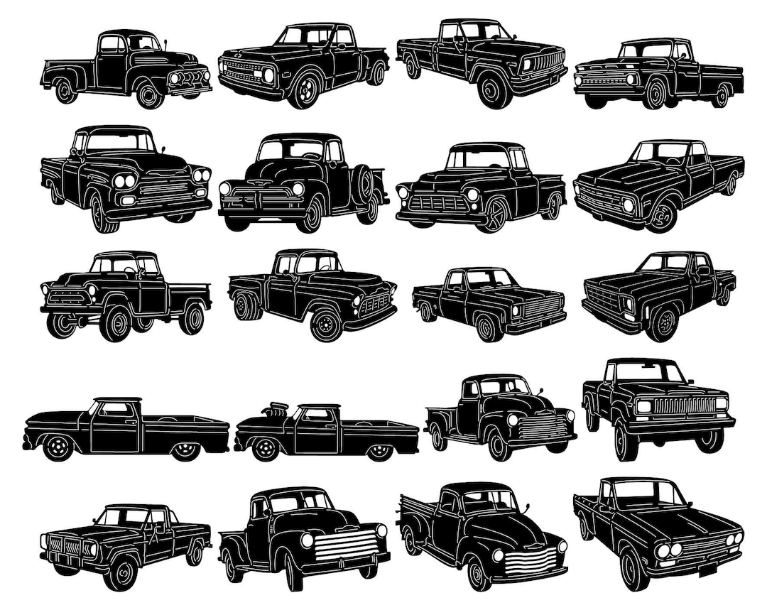 Old Small Trucks-dxf Files and SVG Cut Ready for Cnc Machines, Laser ...