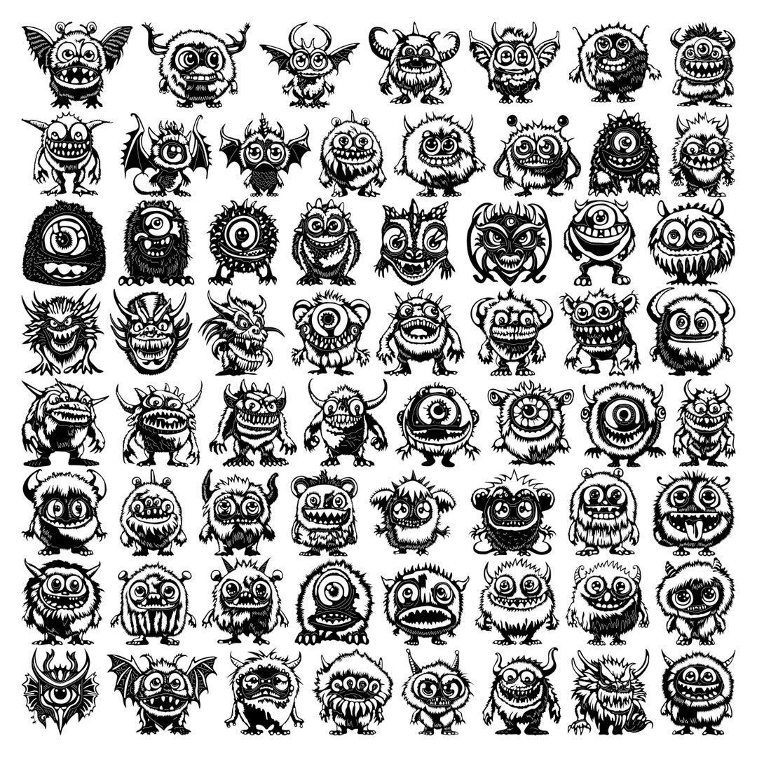 Monsters-dxf Files and SVG Cut Ready for Cnc Machines, Laser Cutting ...