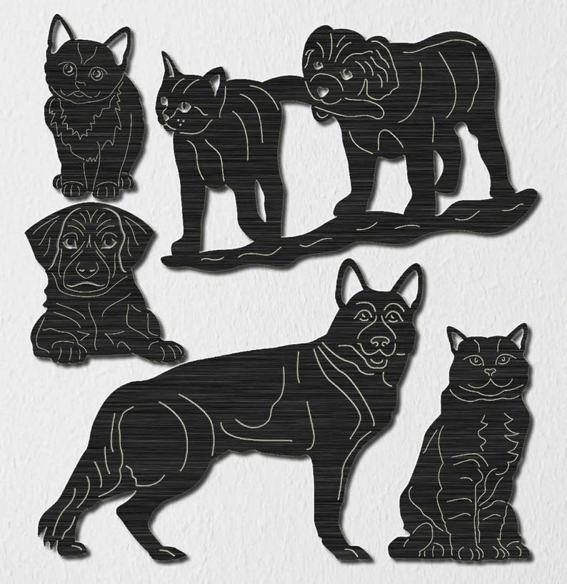 Cats, Kittens, German Shepherd Dog and Puppy-dxf Files Cut Ready for ...