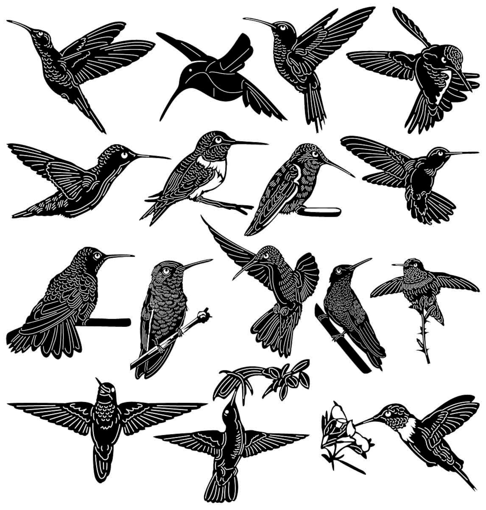 American Hummingbird-dxf Files and SVG Cut Ready for Cnc Machines ...