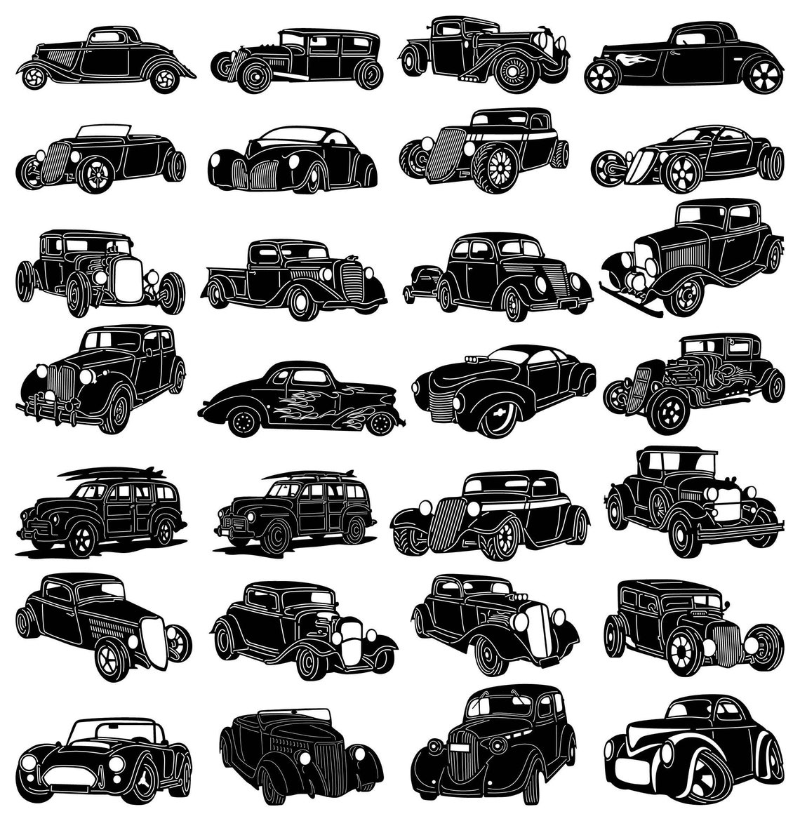 Hot Rod Classic Cars: CNC Laser Plasma Cut Files (SVG, DXF) - Etsy