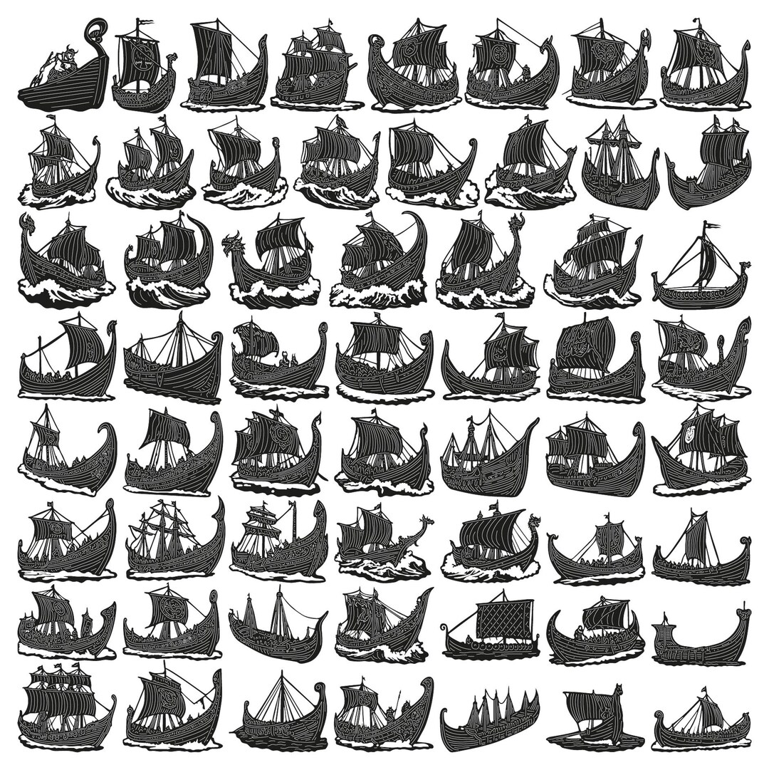 Viking Ship DXF SVG CNC Files: Metal Wall Art, Laser Cut Ready - Etsy